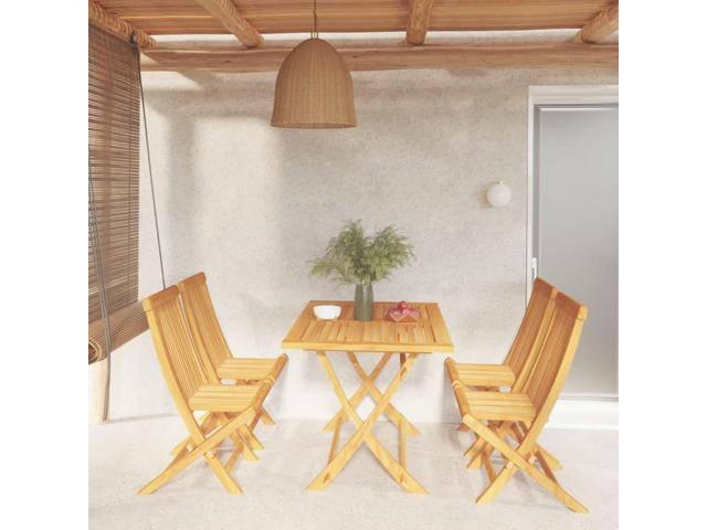 Click here for vidaXL Patio Dining Set 5 Piece Outdoor Folding Ta... prices