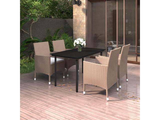 Click here for vidaXL Patio Dining Set 5 Piece with Cushions Poly... prices