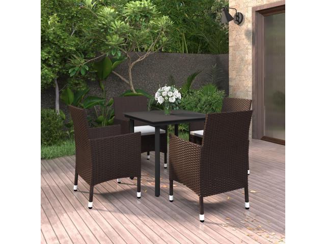 Click here for vidaXL Patio Dining Set 5 Piece with Cushions Poly... prices