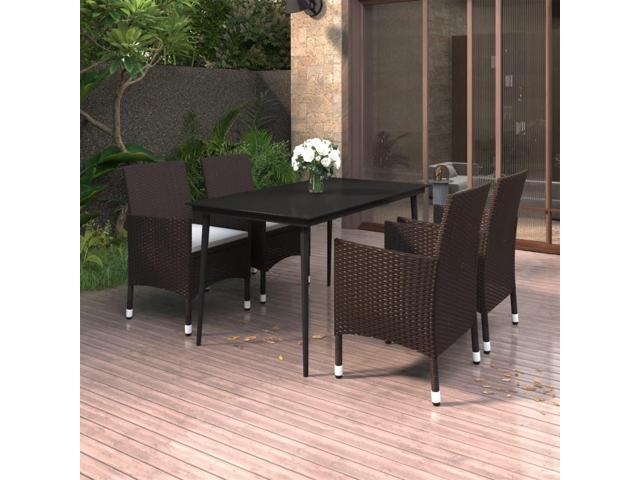 Click here for vidaXL Patio Dining Set 5 Piece with Cushions Poly... prices