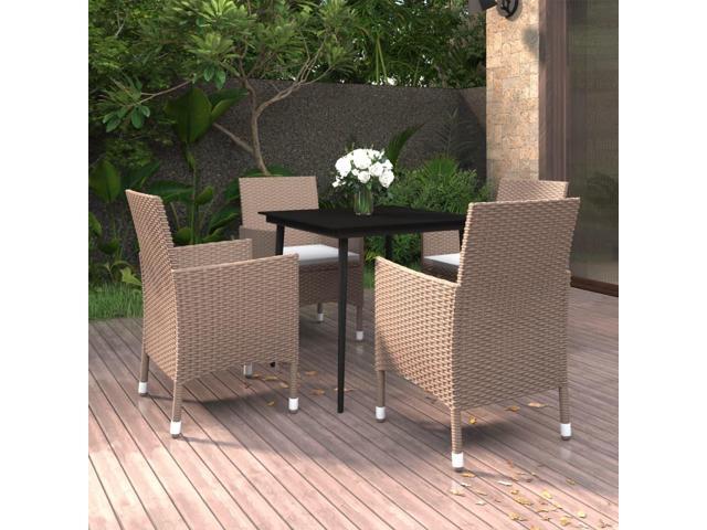 Click here for vidaXL Patio Dining Set 5 Piece with Cushions Poly... prices
