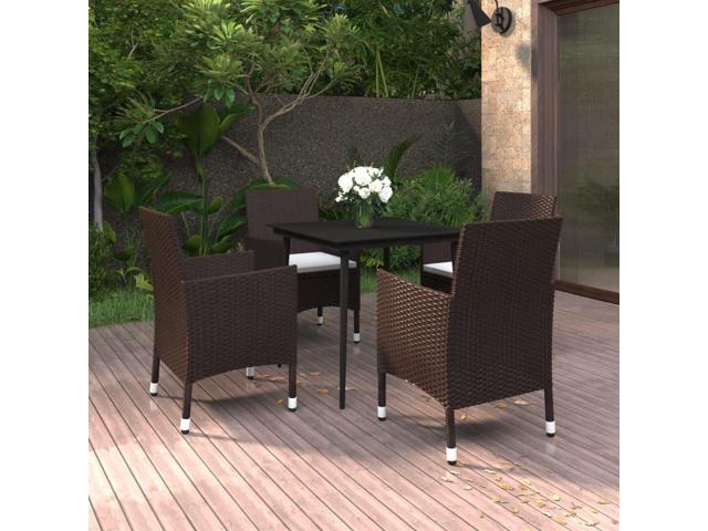 Click here for vidaXL Patio Dining Set 5 Piece with Cushions Poly... prices