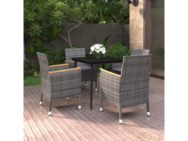 Click here for vidaXL Patio Dining Set 5 Piece with Cushions Poly... prices