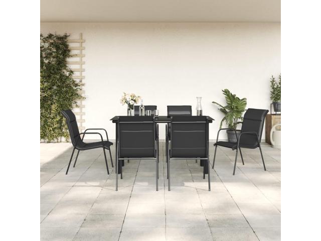 Click here for vidaXL Patio Dining Set Outdoor Furniture 7 Piece... prices