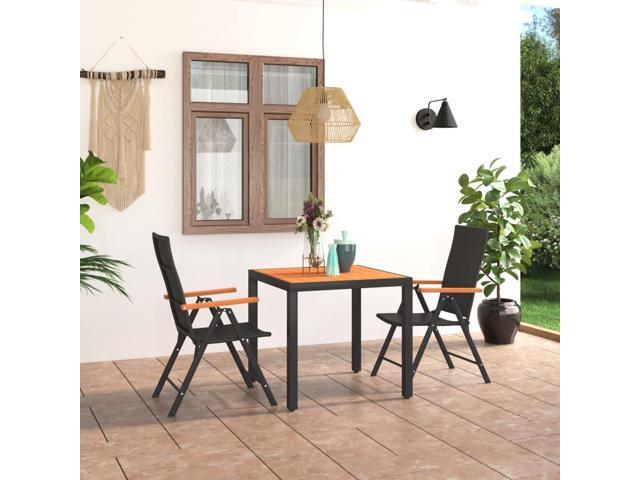 Click here for vidaXL Patio Dining Set 3 Piece Black and Brown Ou... prices