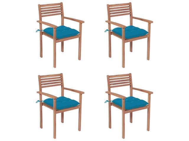 Click here for vidaXL 4x Solid Teak Wood Patio Chairs with Light... prices