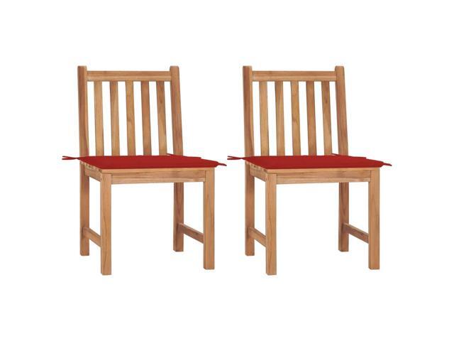 Click here for vidaXL 2x Solid Teak Wood Patio Chairs with Cushio... prices