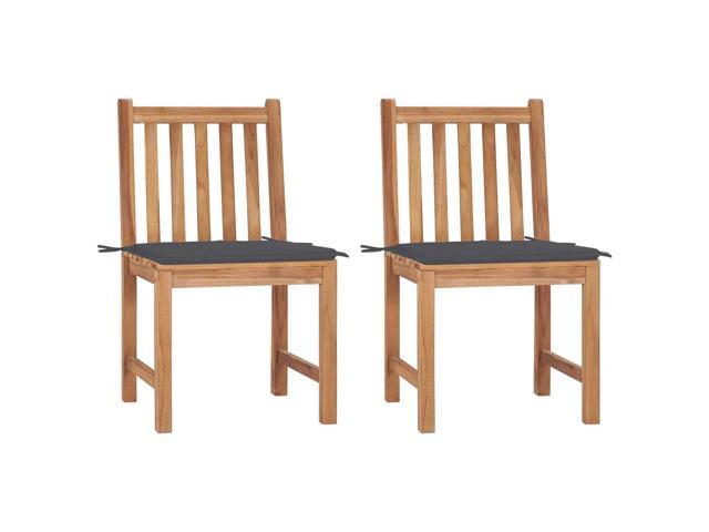 Click here for vidaXL 2x Solid Teak Wood Patio Chairs with Cushio... prices