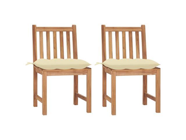 Click here for vidaXL 2x Solid Teak Wood Patio Chairs with Cushio... prices