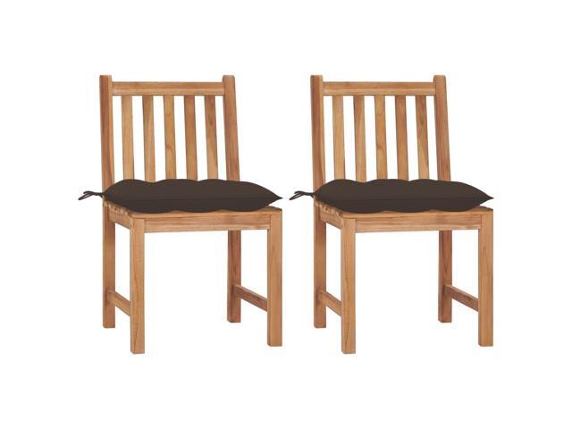 Click here for vidaXL 2x Solid Teak Wood Patio Chairs with Cushio... prices
