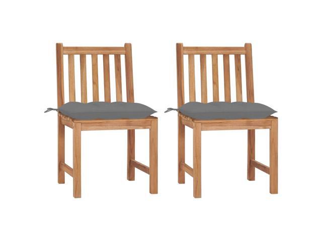 Click here for vidaXL 2x Solid Teak Wood Patio Chairs with Cushio... prices