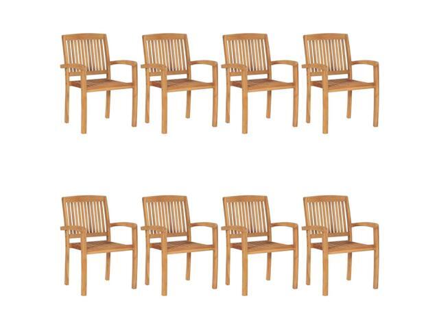 Click here for vidaxL 8x Solid Teak Wood Stacking Patio Chairs Ou... prices
