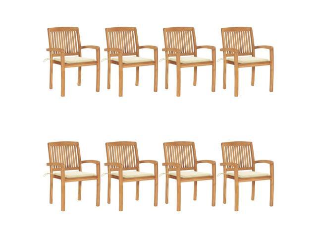 Click here for vidaXL 8x Solid Teak Wood Stacking Patio Chairs wi... prices