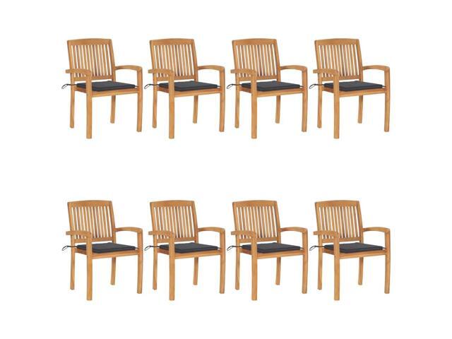 Click here for vidaXL 8x Solid Teak Wood Stacking Patio Chairs wi... prices