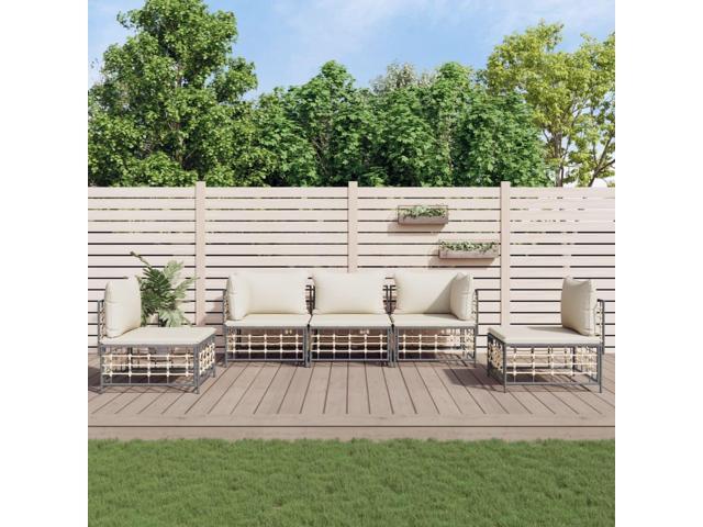 Click here for vidaXL Patio Furniture Set 5 Piece Chair with Cush... prices