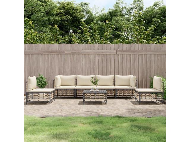 Click here for vidaXL Patio Furniture Set 7 Piece Chair with Cush... prices