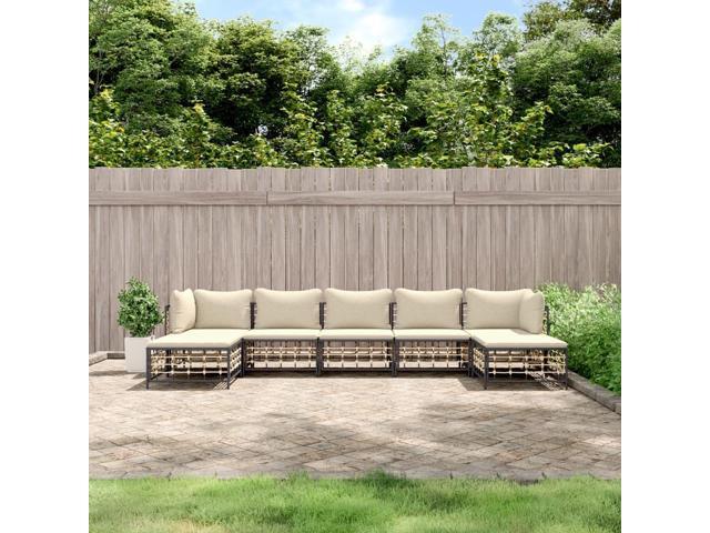 Click here for vidaXL Patio Furniture Set 7 Piece Sofa with Cushi... prices