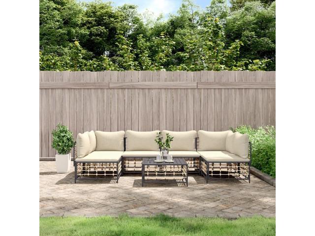 Click here for vidaXL Patio Furniture Set 7 Piece Sofa with Cushi... prices