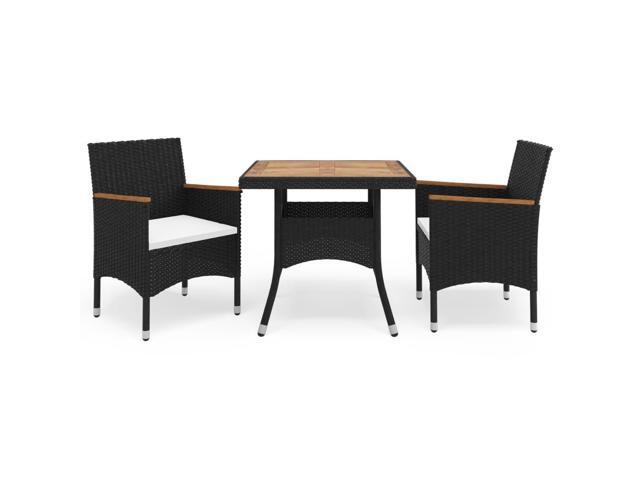 Click here for vidaXL Patio Dining Set Table Chair 3 Piece Black... prices