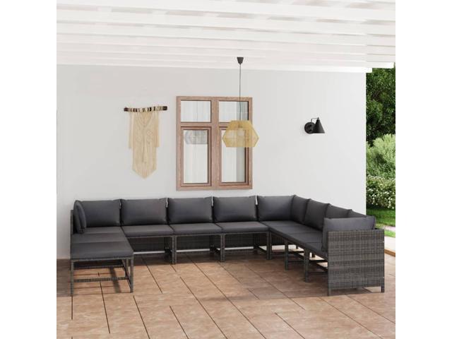 Click here for vidaXL Patio Lounge Set 11 Piece Sectional Sofa wi... prices