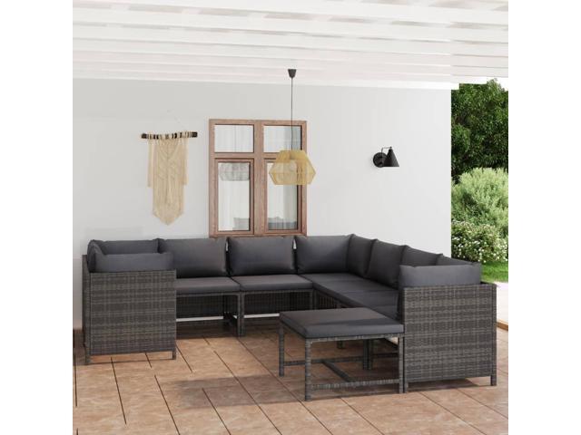 Click here for vidaXL Patio Lounge Set 9 Piece Sectional Sofa wit... prices