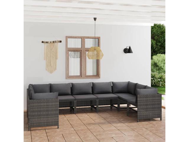 Click here for vidaXL Patio Lounge Set 9 Piece Sectional Sofa wit... prices