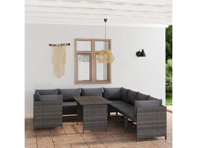 Click here for vidaXL Patio Lounge Set 9 Piece Sectional Sofa wit... prices
