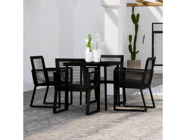 Click here for vidaXL Patio Dining Set 5 Piece Black Garden Outdo... prices