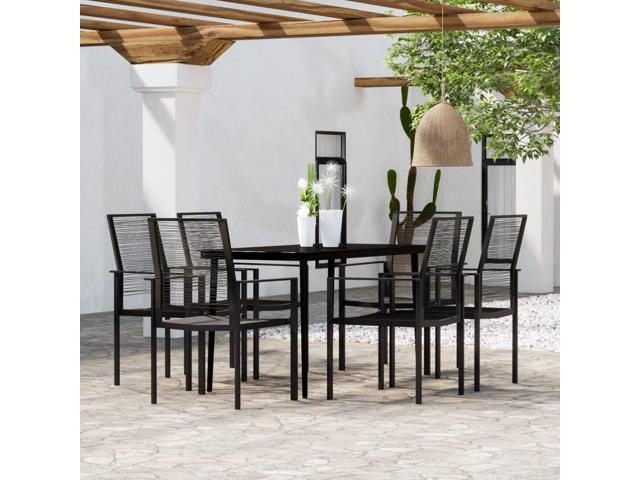 Click here for vidaXL Patio Dining Set 5 Piece Black Garden Outdo... prices