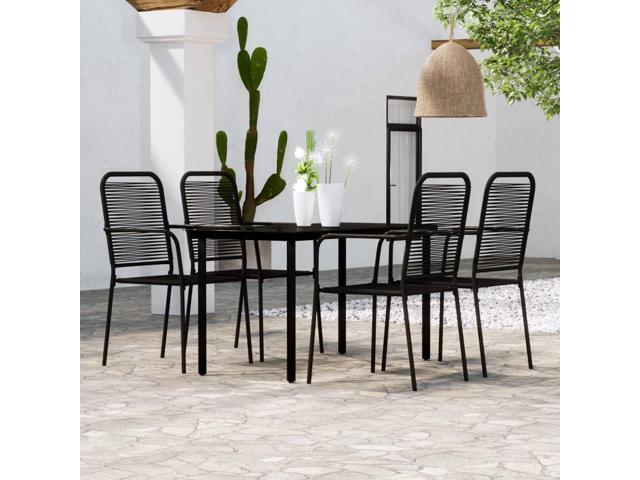 Click here for vidaXL Patio Dining Set 5 Piece Black Garden Outdo... prices