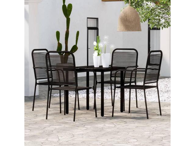 Click here for vidaXL Patio Dining Set 5 Piece Black Garden Outdo... prices