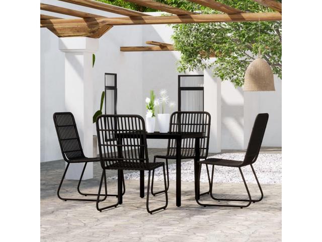 Click here for vidaXL Patio Dining Set 5 Piece Black Garden Outdo... prices