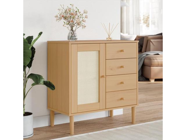 Click here for vidaXL Sideboard Cupboard with Door SENJA Rattan L... prices