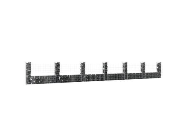 Click here for vidaXL U-shape Gabion Basket with 7 Posts Iron 291... prices