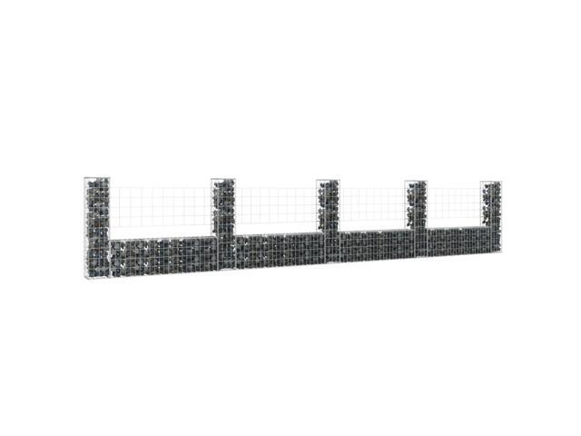 Click here for vidaXL U-shape Gabion Basket with 5 Posts Iron 196... prices