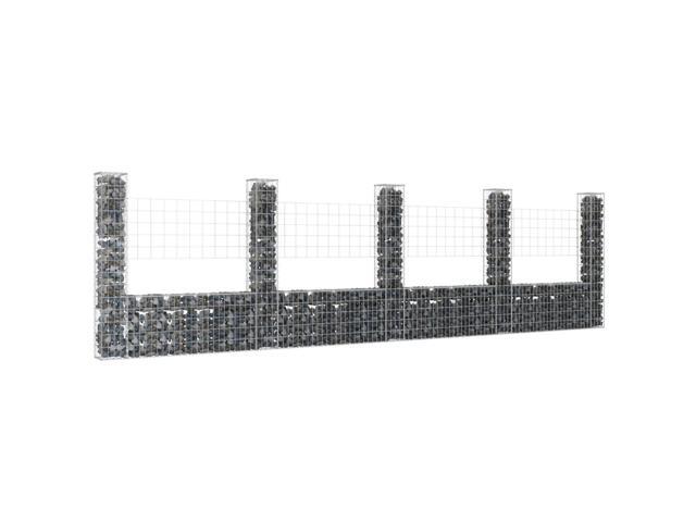 Click here for vidaXL U-shape Gabion Basket with 5 Posts Iron 196... prices