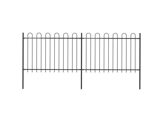 Click here for vidaXL Garden Fence with Hoop Top Steel 141.3x47.2... prices
