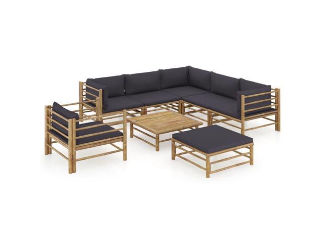 Click here for vidaXL Patio Lounge Set 8 Piece with Dark Gray Cus... prices