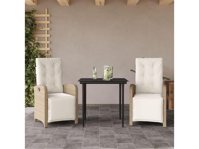 Click here for vidaXL Bistro Set with Cushions Outdoor Furniture... prices