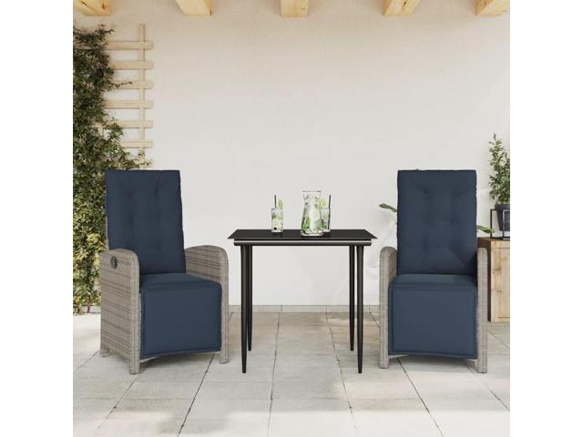 Click here for vidaXL Bistro Set with Cushions Outdoor Furniture... prices