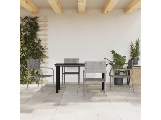 Click here for vidaXL Patio Dining Set Bistro Set 5 Piece Gray an... prices