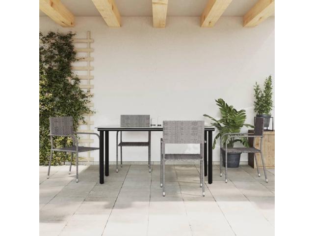 Click here for vidaXL Patio Dining Set Bistro Set 5 Piece Gray an... prices