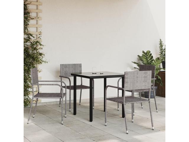 Click here for vidaXL Patio Dining Set Bistro Set 5 Piece Gray an... prices