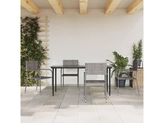 Click here for vidaXL Patio Dining Set Bistro Set 5 Piece Gray an... prices