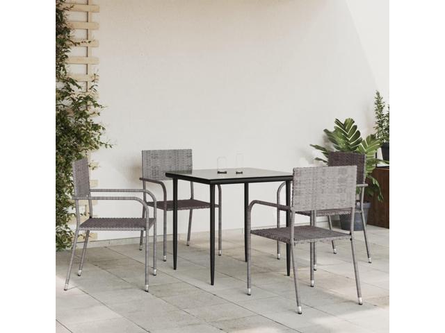 Click here for vidaXL Patio Dining Set Bistro Set 5 Piece Gray an... prices