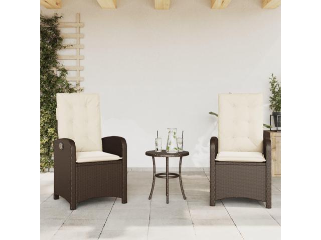 Click here for Reclining Garden Chair Set of 2 Brown Pe rattan St... prices