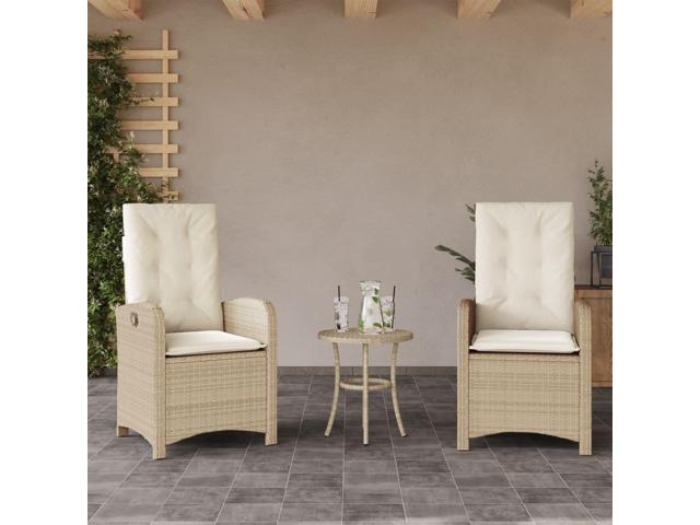Click here for vidaXL Reclining Garden Chair Set of 2 Beige - Bei... prices