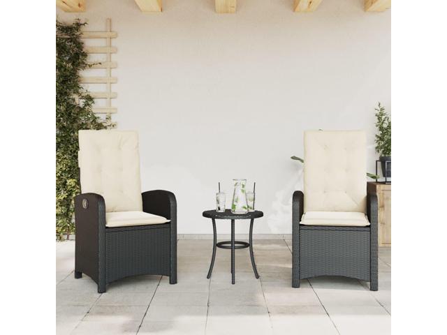 Click here for vidaXL Reclining Garden Chair Set of 2 Black - Bla... prices