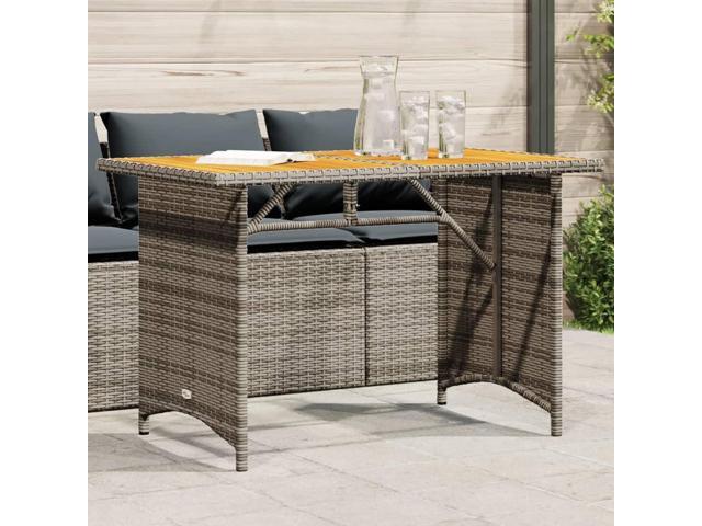 Click here for Garden Table Grey Pe rattan  powder-coated steel... prices