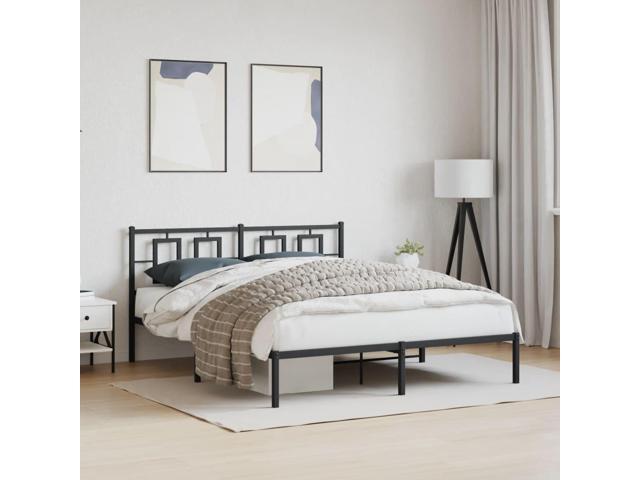 Click here for vidaXL Metal Bed Frame with Headboard Bedroom Furn... prices
